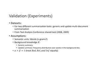 論文紹介：A Simple Theoretical Model of Importance for Summarization | PDF | Physics | Science
