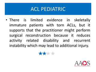 ACL, AAOS guidelines for practice | PPT