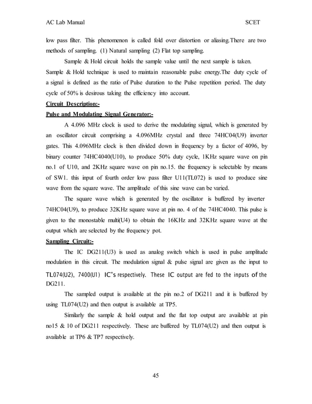 Analog Communication Lab Manual | DOC
