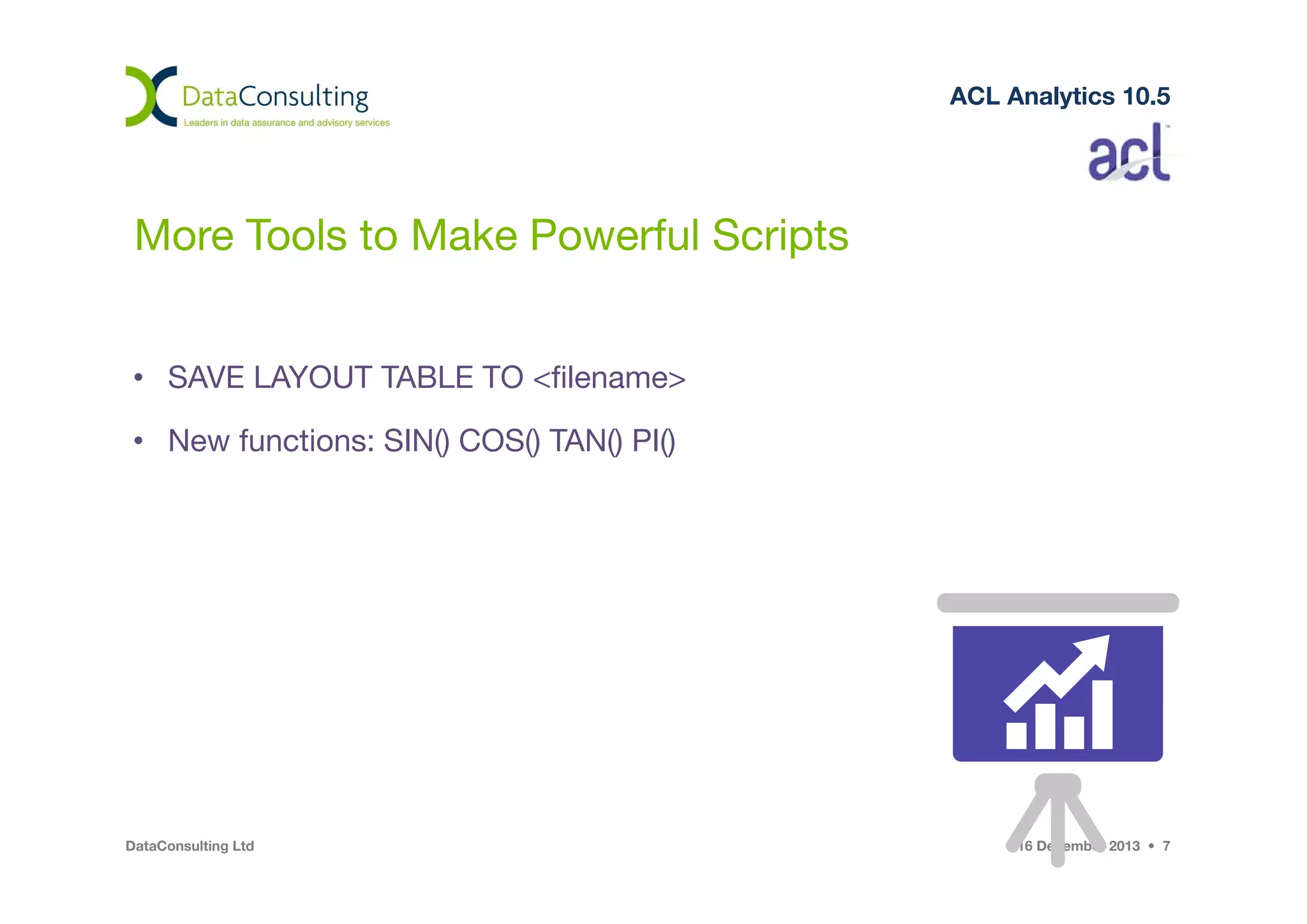 Acl Analytics10.5 New Features | PPT
