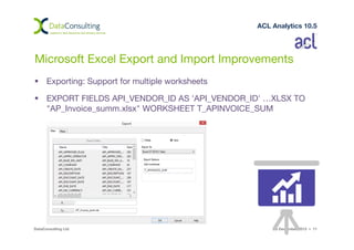Acl Analytics10.5 New Features | PPT