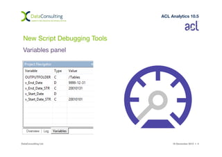 Acl Analytics10.5 New Features | PPT