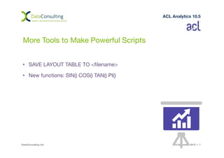 Acl Analytics10.5 New Features | PPT