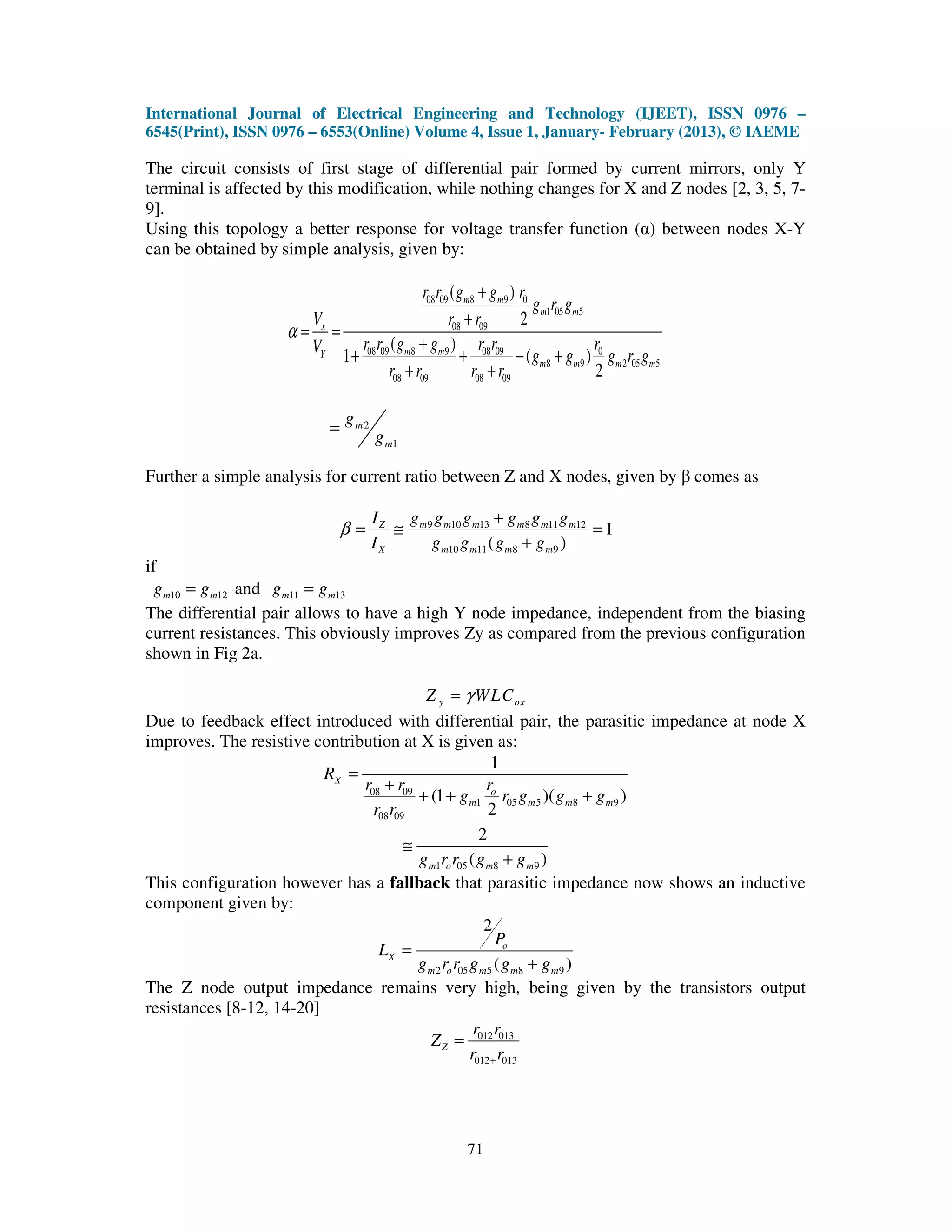 A class ab ccii topology based on differential pair with modified output | PDF