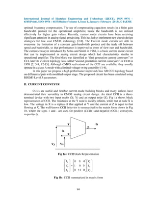 A class ab ccii topology based on differential pair with modified output | PDF
