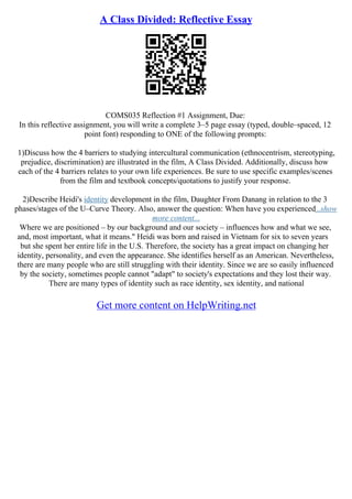 A Class Divided Essay | PDF