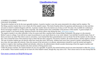 A Class DIvided Essay | PDF