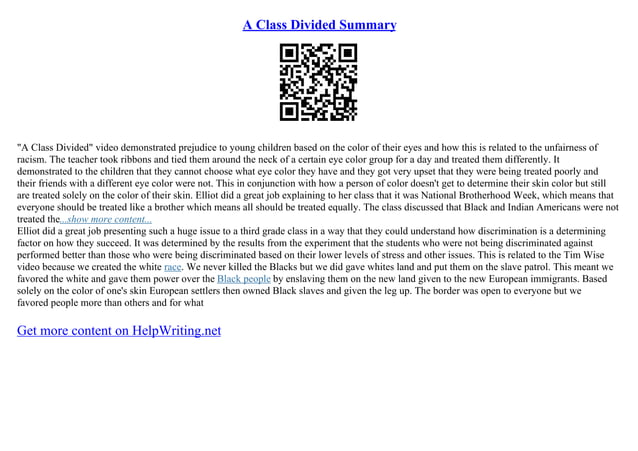 A Class Divided Summary | PPT