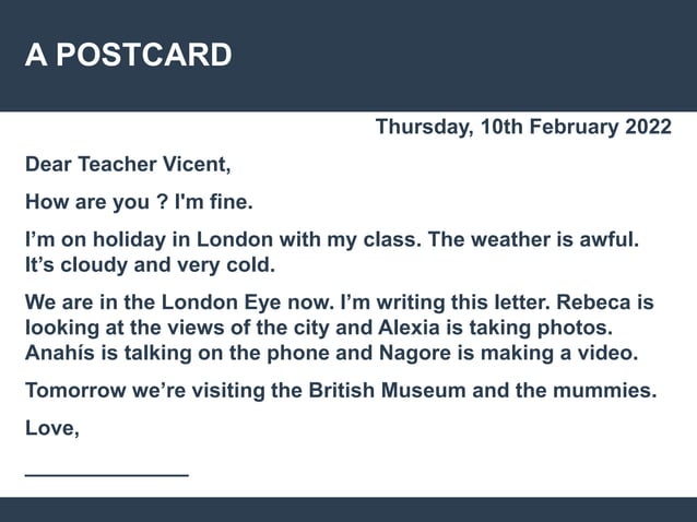 A class postcard | PPT