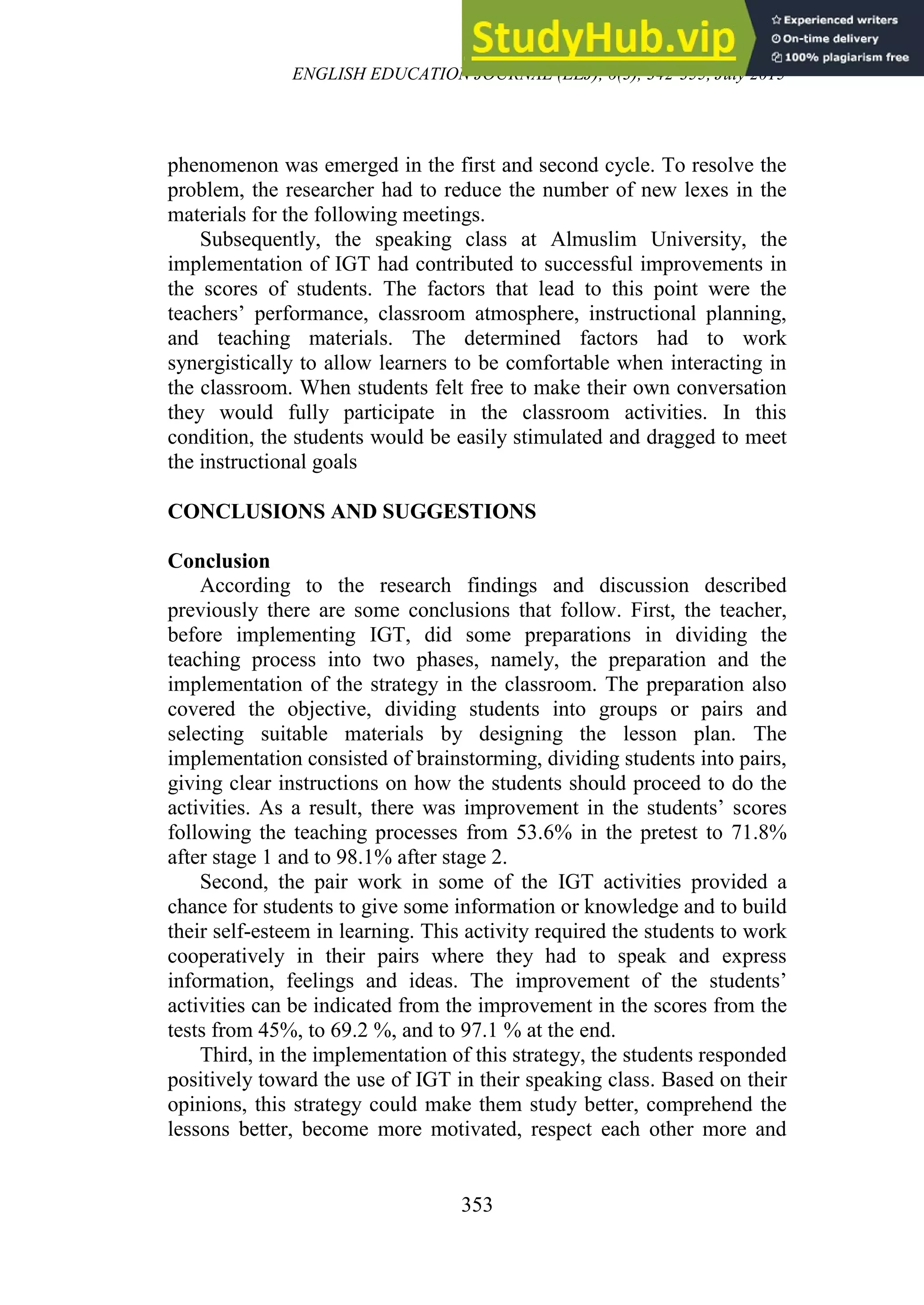 A CLASSROOM ACTION RESEARCH IMPROVING SPEAKING SKILLS THROUGH ...