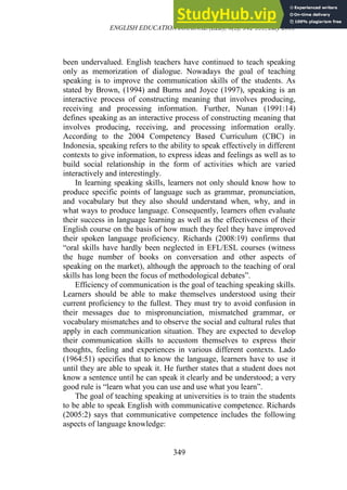 A CLASSROOM ACTION RESEARCH IMPROVING SPEAKING SKILLS THROUGH ...