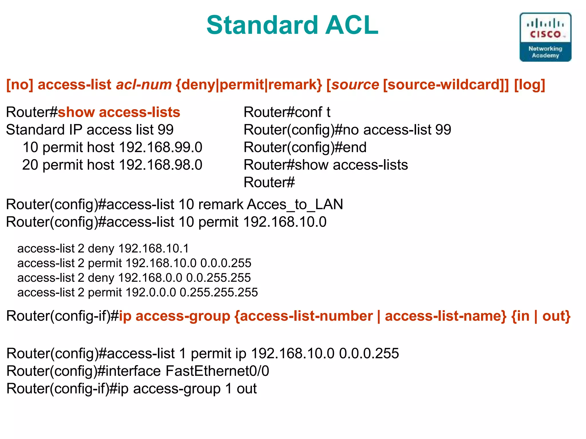 Acl cisco | PPTX