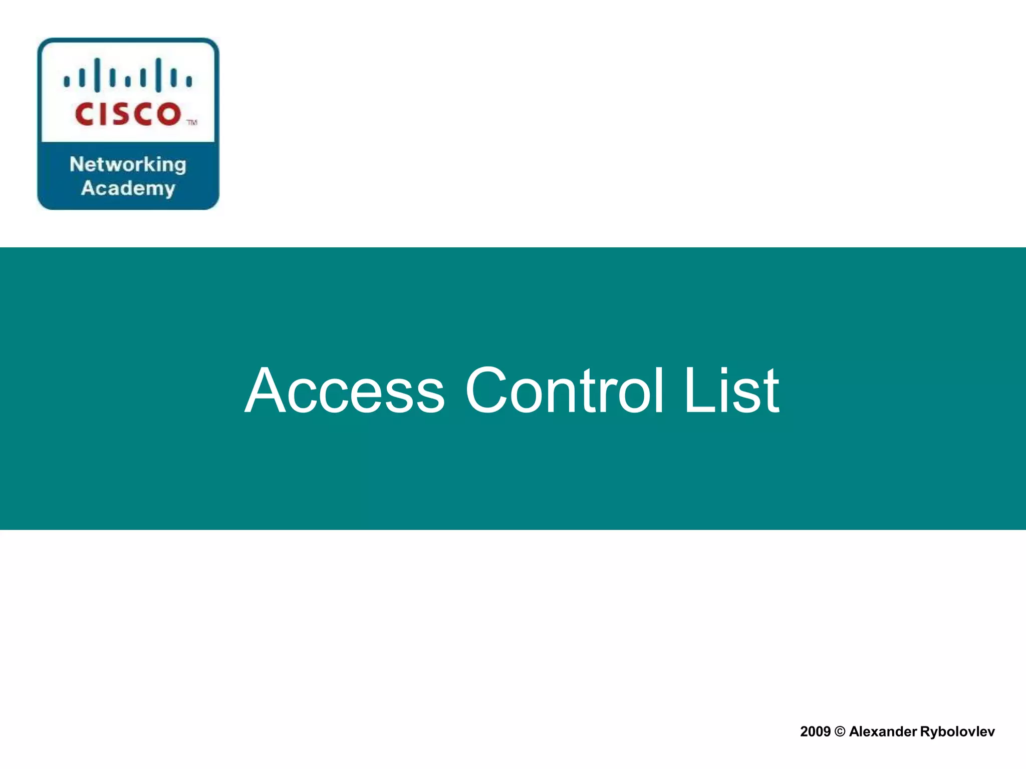 Acl cisco | PPT