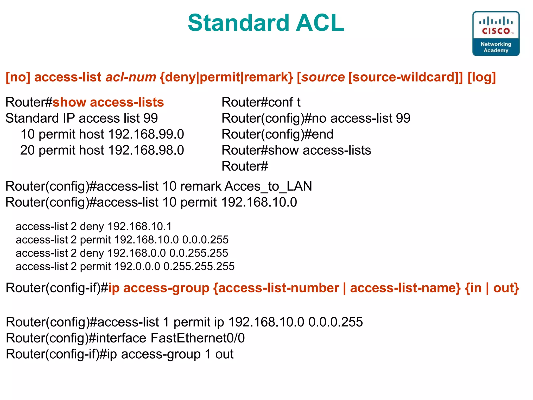 Acl cisco | PPT