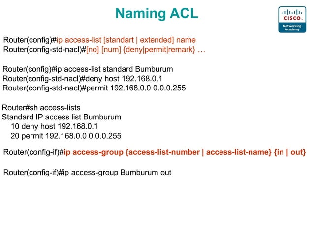 Acl cisco | PPT