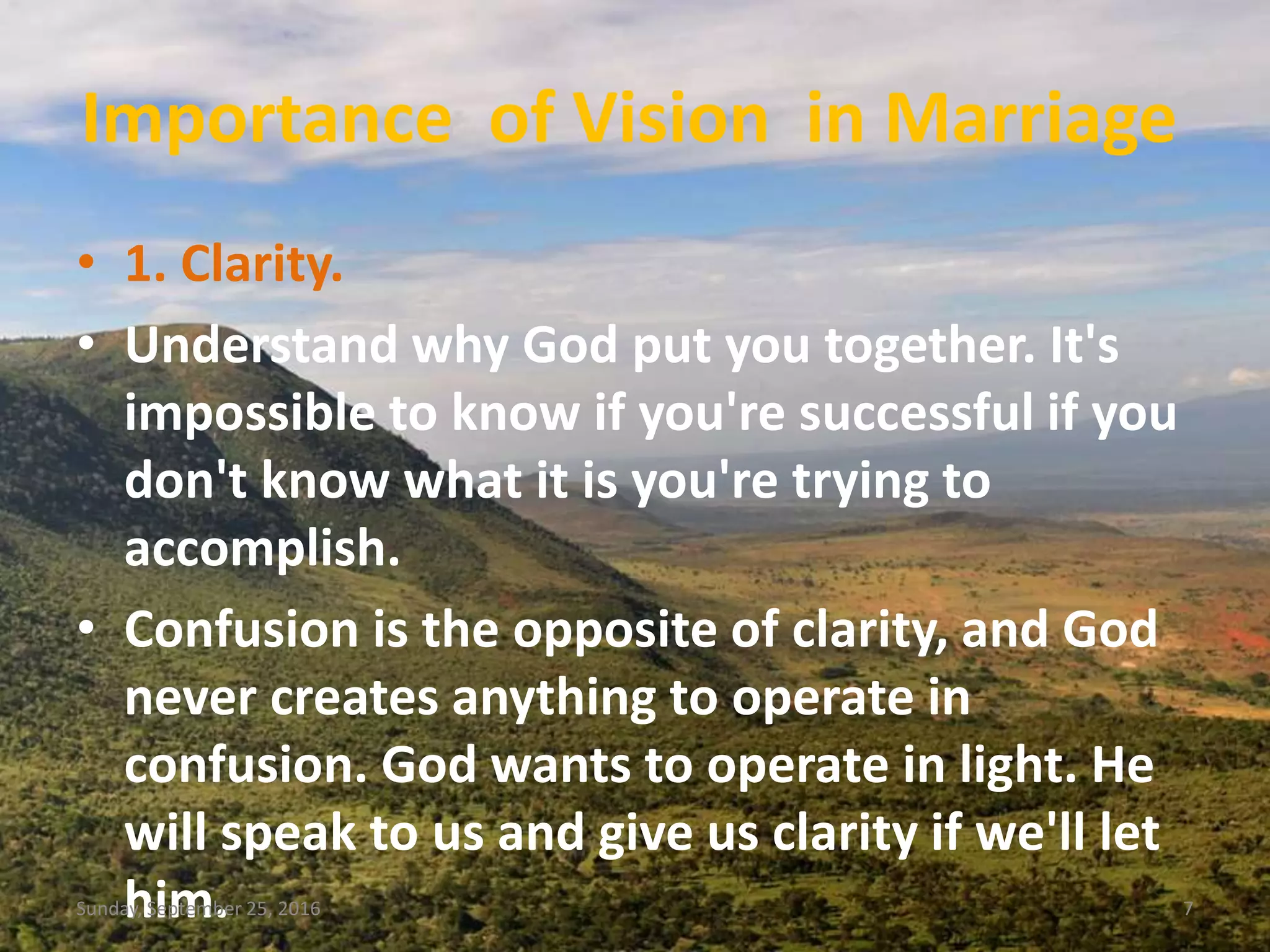 A Clear Vision for Your Marriage can Keep You on Your Course | PPT