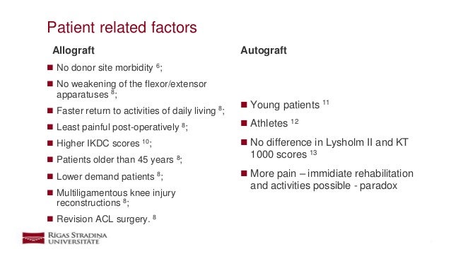 Anterior cruciate ligament reconstruction- allograft versus autograft