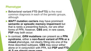 Frontotemporal dementia - current concepts | PPTX