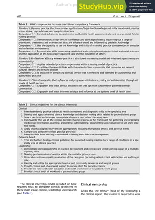 A Clinical Internship Model For The Nurse Practitioner Programme | PDF