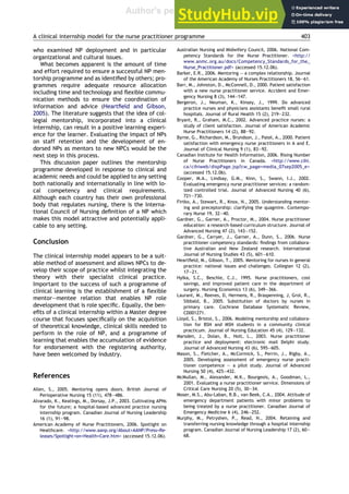 A Clinical Internship Model For The Nurse Practitioner Programme | PDF