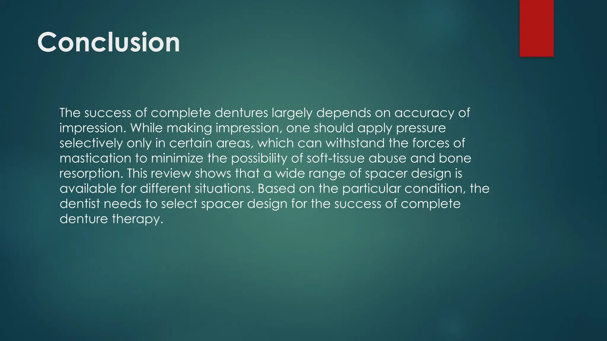 A Clinical Review of Spacer Design for Conventional | PPTX