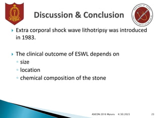 A CLINICAL STUDY OF OUTCOMES FOLLOWING ESWL FOR.pptx