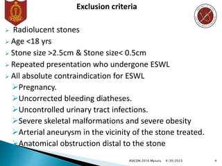 A CLINICAL STUDY OF OUTCOMES FOLLOWING ESWL FOR.pptx
