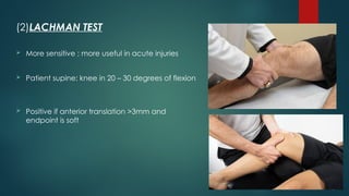 Anterior cruciate ligaments injury ortho | PPTX