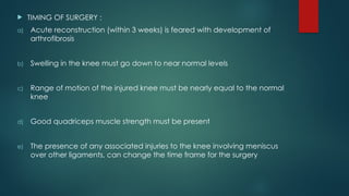 Anterior cruciate ligaments injury ortho | PPTX