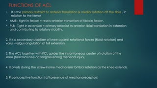 Anterior cruciate ligaments injury ortho | PPTX