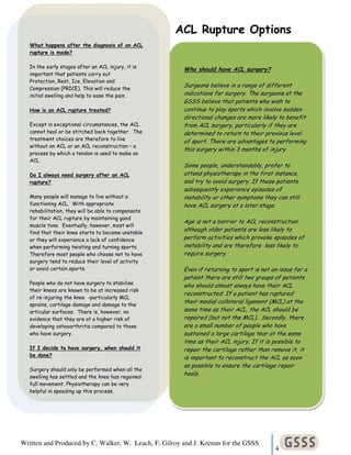 Acl knee Protocol for Football Players | PDF