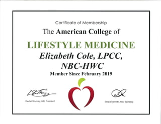 American College of Lifestyle Medicine ACLM | PDF