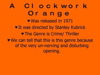 A Clockwork Orange | PPT