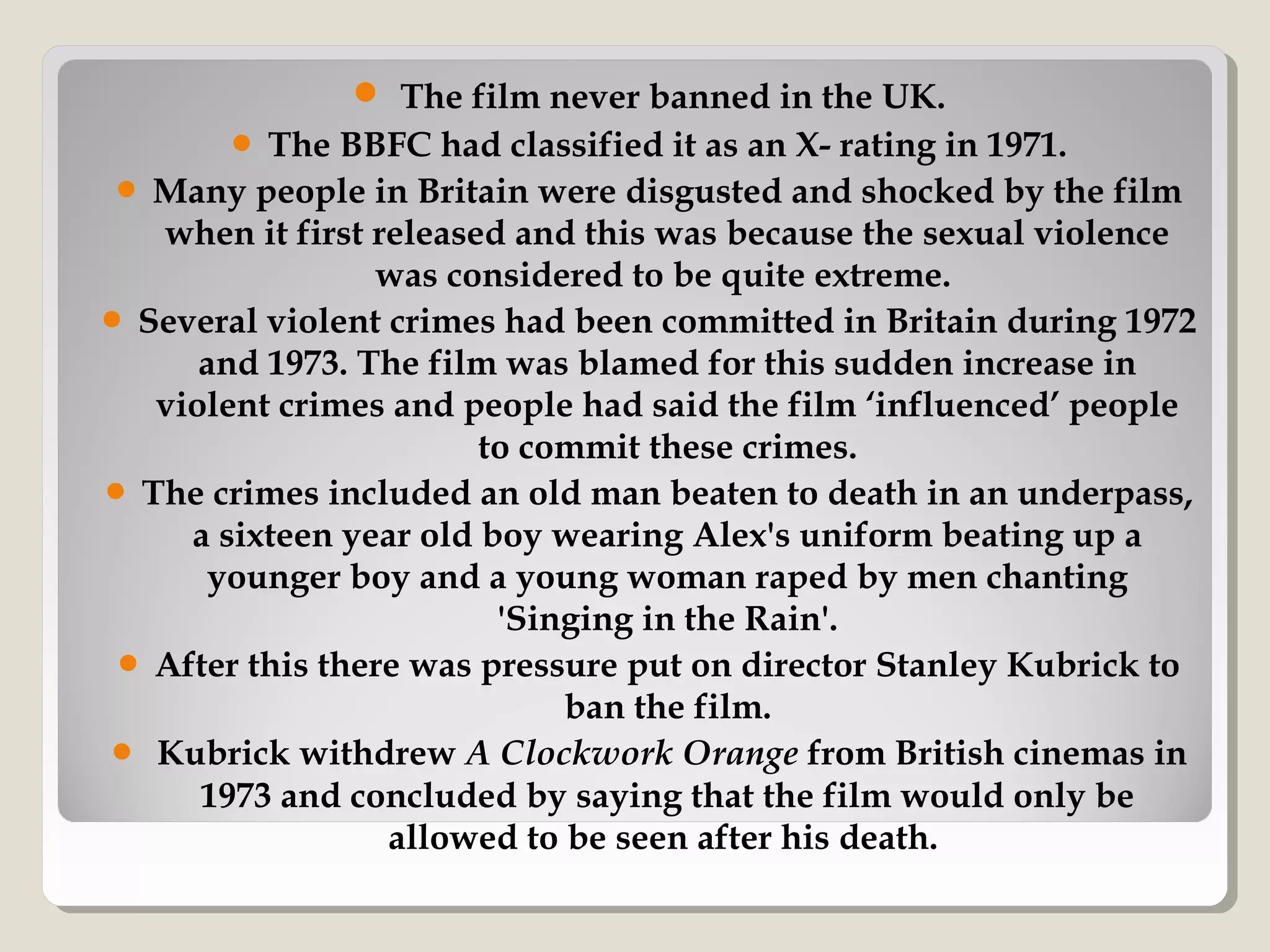 A Clockwork Orange | PPT