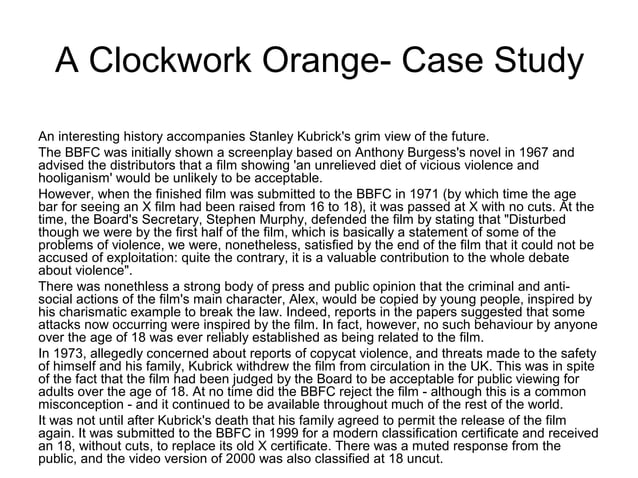 A clockwork orange | PPT | Crime & Harmful Acts to Individuals, Society & Human Right Violations ...