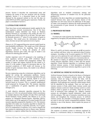 A clonal based algorithm for the reconstruction of genetic network ...