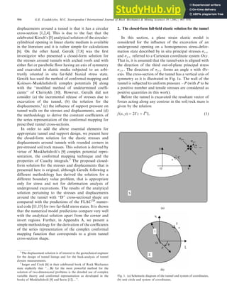 A Closed-Form Elastic Solution For Stresses And Displacements Around Tunnels | PDF