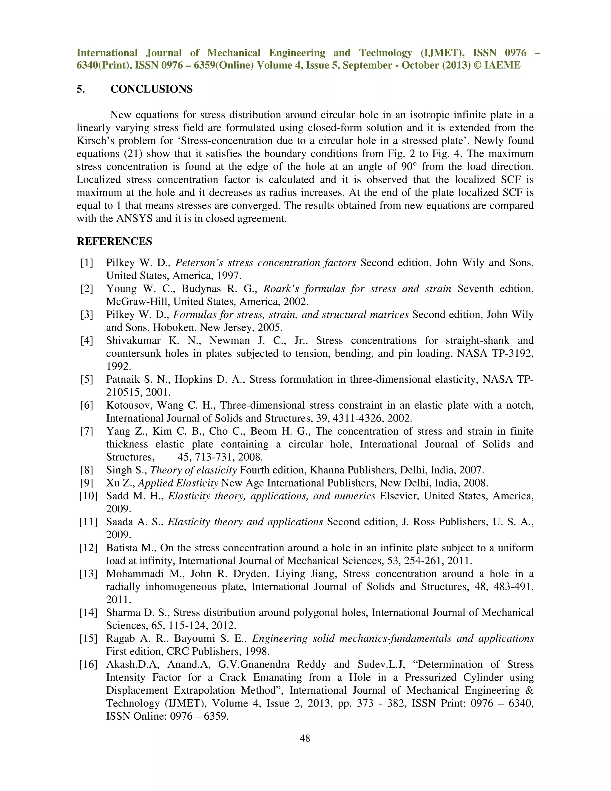 A closed form solution for stress concentration around a circular hole in a l | PDF
