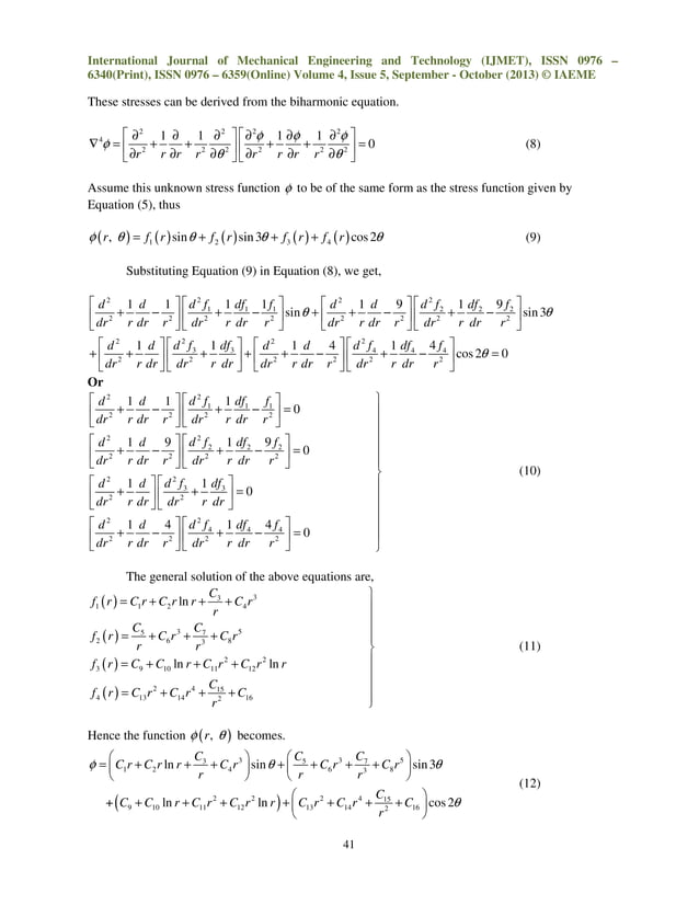 A closed form solution for stress concentration around a circular hole in a l | PDF | Physics ...