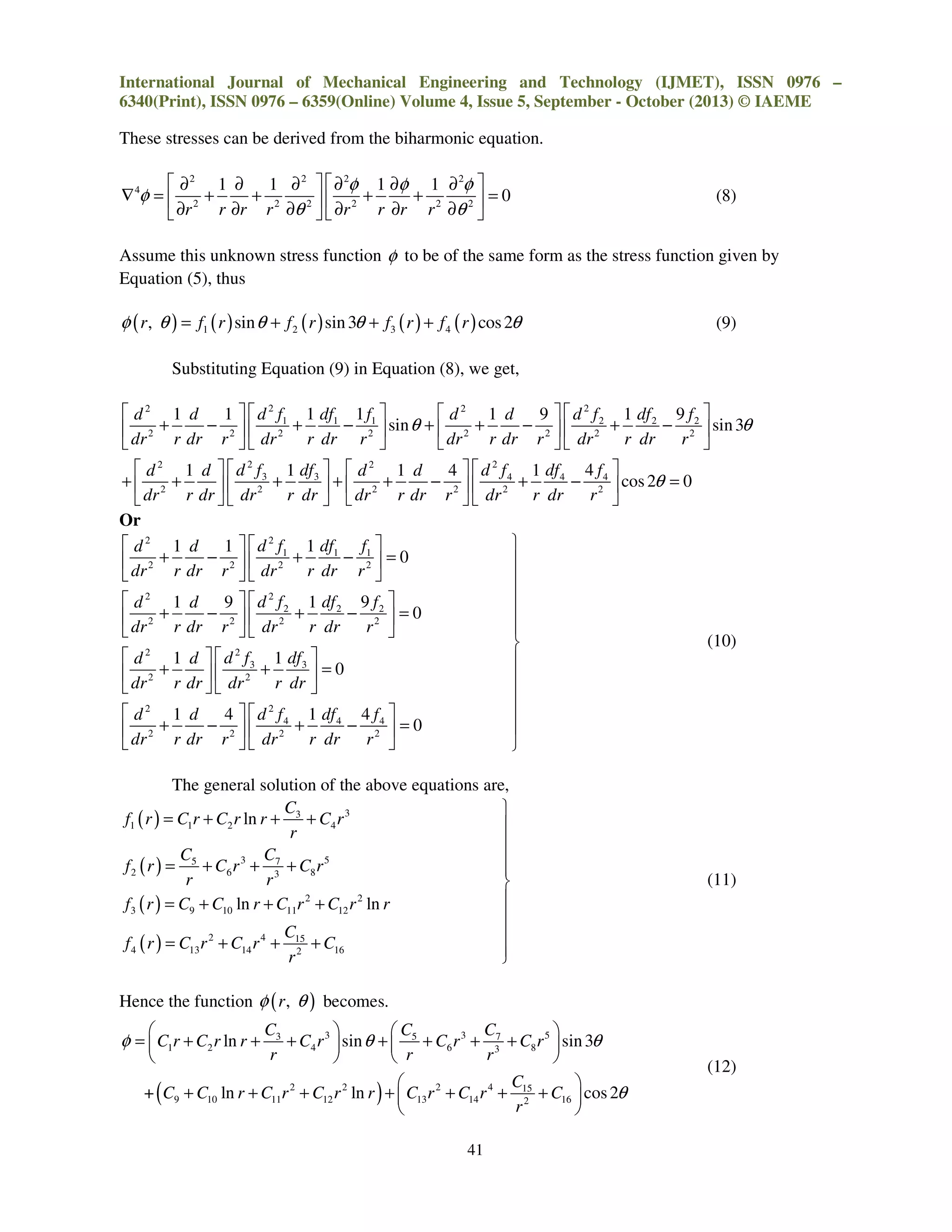 A closed form solution for stress concentration around a circular hole ...