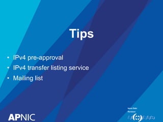 A Closer Look at IPv4 Transfer | PPT