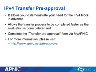 A Closer Look at IPv4 Transfer | PPT