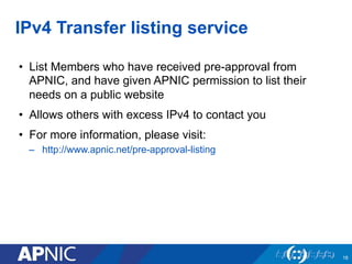 A Closer Look at IPv4 Transfer | PPT