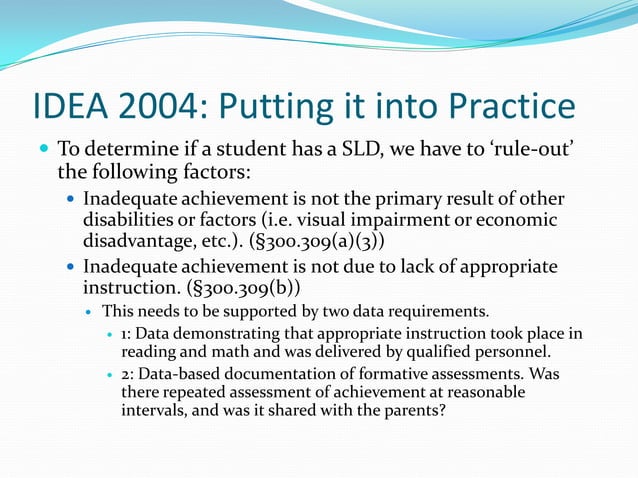 A Closer Look At Specific Learning Disabilities & | PPT