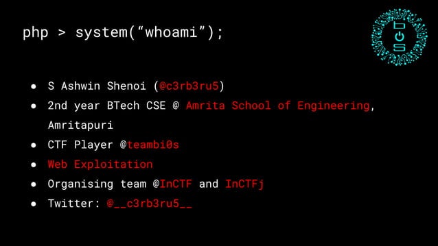 Closer look at PHP Unserialization by Ashwin Shenoi | PPT