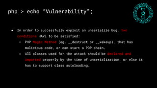 Closer look at PHP Unserialization by Ashwin Shenoi | PPT