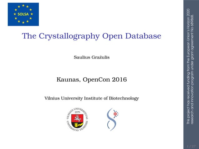 Saulius Gražulis The Crystalography Open Database | PPT