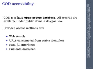 Saulius Gražulis The Crystalography Open Database | PPT
