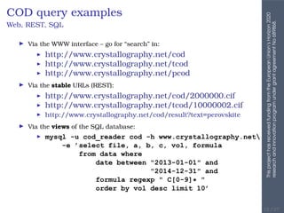 Saulius Gražulis The Crystalography Open Database | PPT