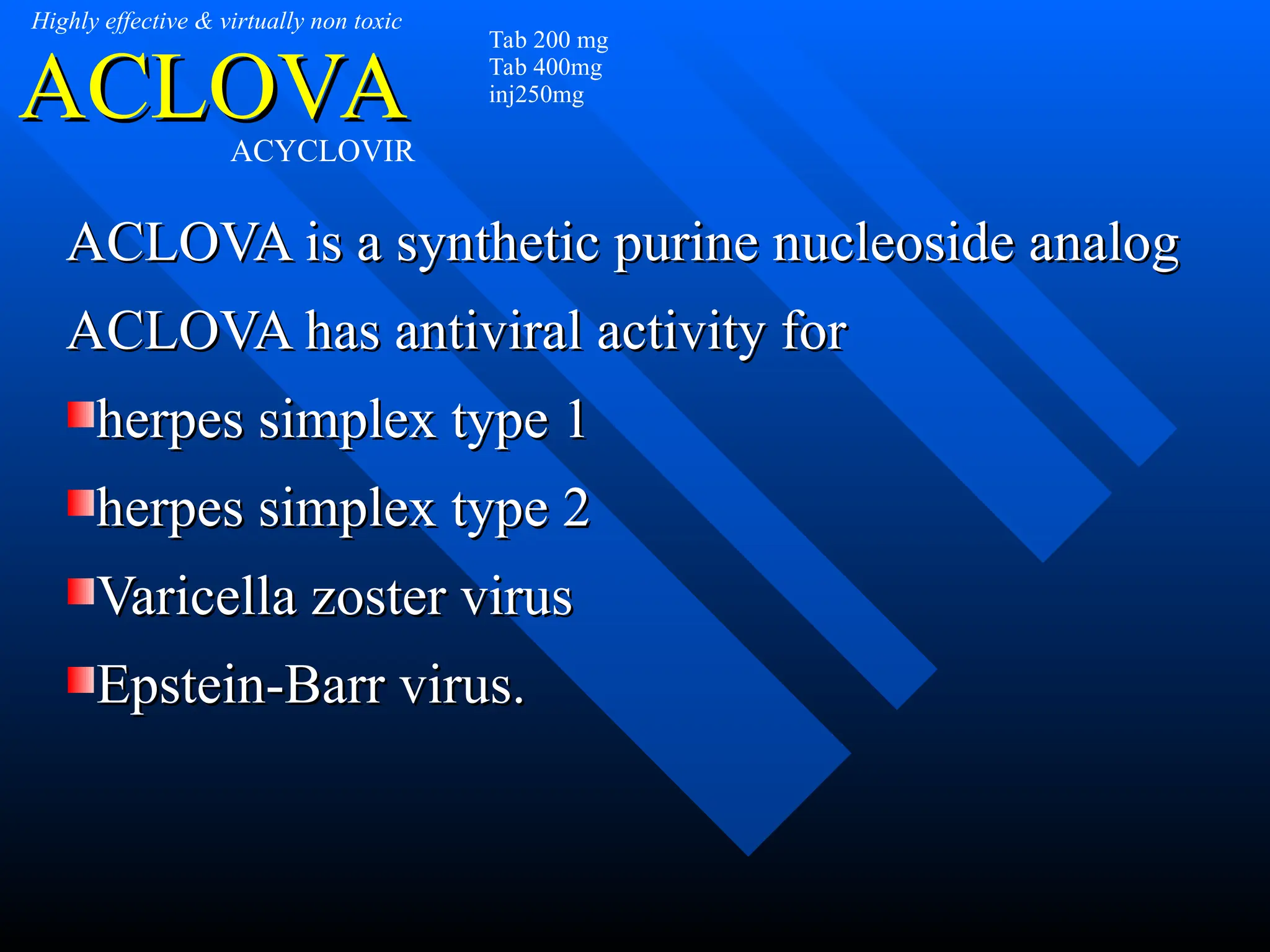 Aclova is an antiviral medication primarily used to treat infections ...